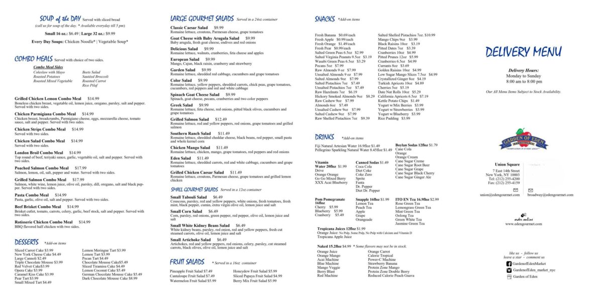 Order Take Out and Delivery from Garden of Eden Gourmet Marketplace in ...